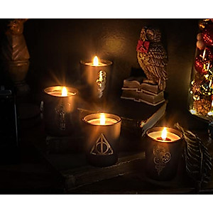 Harry Potter Dark Arts Scented Soy Wax Candle Collection, Set of 4 with Unique Fragrances | 20-Hour Burn Time | Home Decor Housewarming Essentials, Wizarding World Hogwarts Gifts and Collectibles
