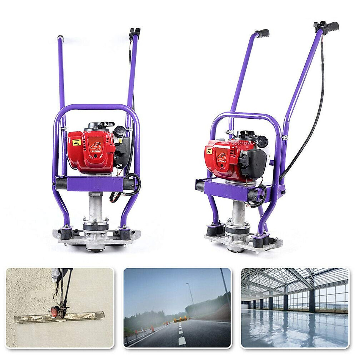 Gas Powered Concrete Screed 35.8CC 4 Stroke Gasoline Engine Concrete Power Screed 1.36HP Concrete Surface Leveling Cement Finishing Vibrating Motor (GX35 Gasoline Engine)
