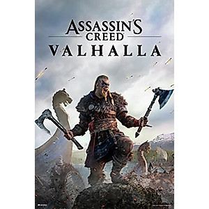 Poster Foundry Laminated Assassins Creed Valhalla Merchandise Male Gold Edition Key Art Video Game Cover Video Gaming Gamer Collectibles Viking Eivor Varinsdottir Large Dry Erase Sign 36x54