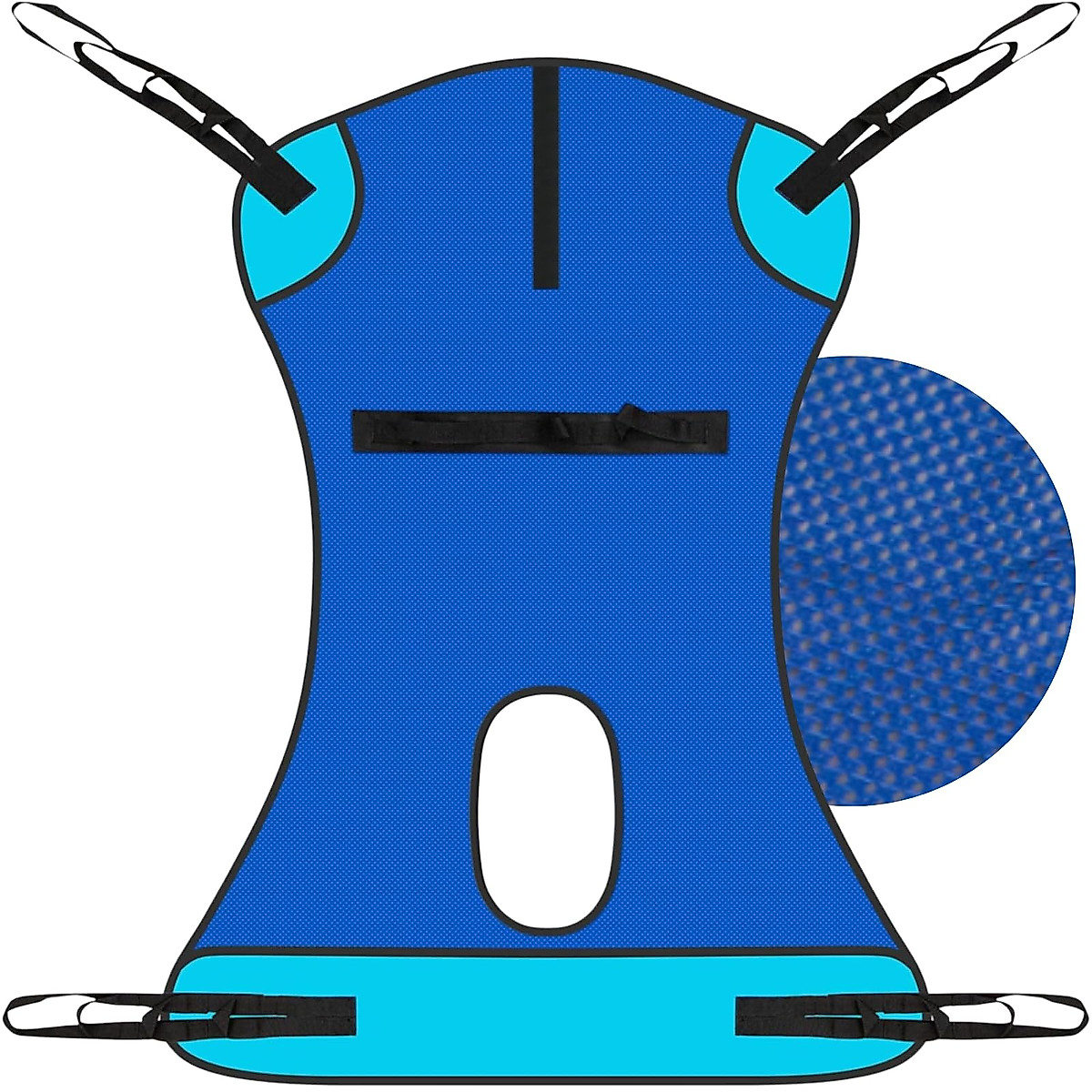 Vive Patient Lift Sling with Opening (400lb Capacity) - Lifting Aid Straps for Transfer - Commode Chair for Hydrolic Medical Full Body Device for Elderly, Bariatric, Nursing, Caregiver - Mesh Support