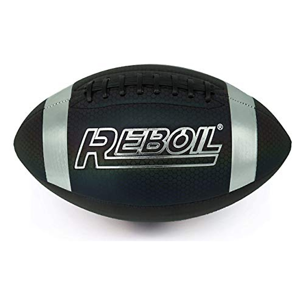 REBOIL Holographic Glowing Football–Light Up with Camera Flash–Advance Reflective Composite Leather - HoloHoops Gifts Toys for Outdoor Night Game–Official Size. (Size 7)