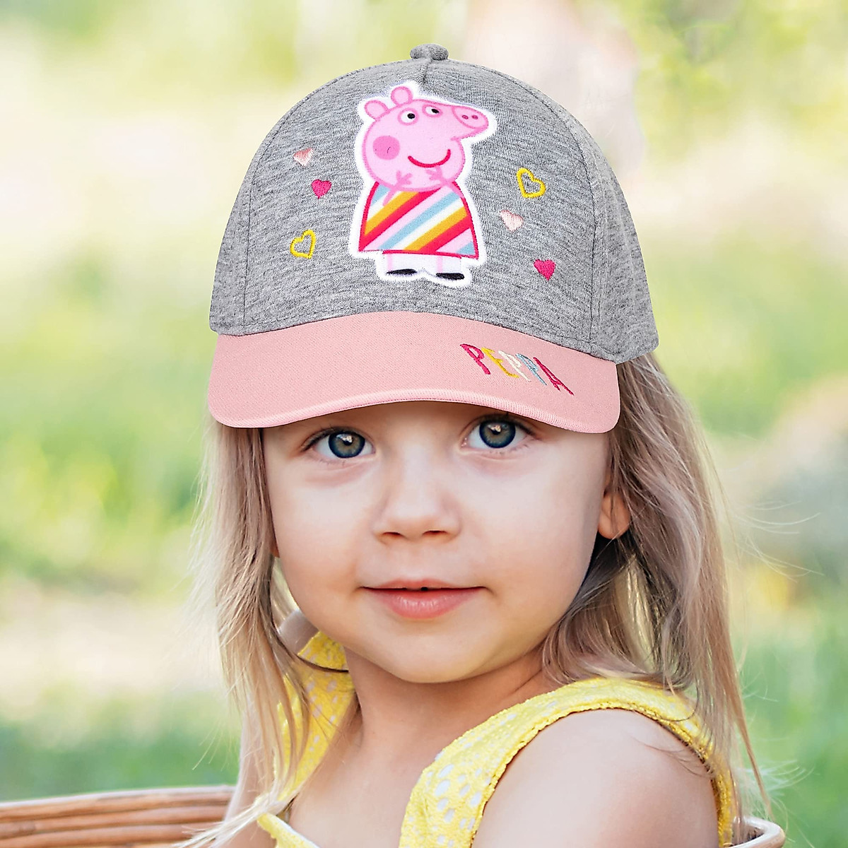 Hasbro Baby Girls Cap, Peppa Pig Adjustable Toddler Hat for Ages 2-4 Baseball Cap, White, 2-4T US