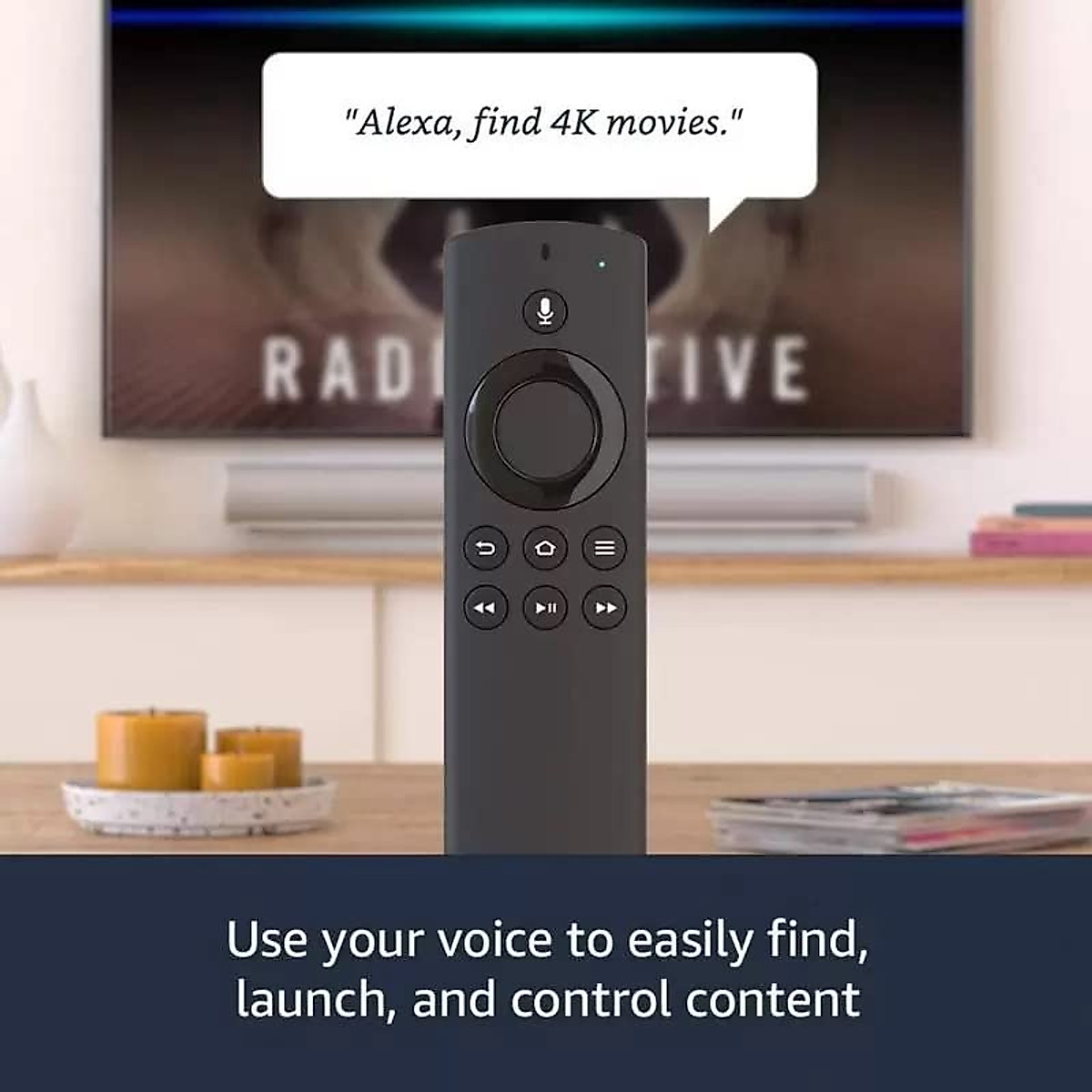 Amtone Replacement PE59CV Voice Remote (2nd Gen) w/TV Controls fit for TV Stick (2nd Gen, 3rd Gen, Lite, 4K), TV Cube (1st Gen, 2nd Gen, and Later), Fire TV (3rd Gen, Pendant Design)