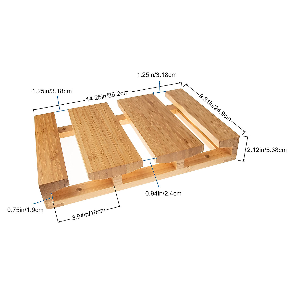 Plutreas Bamboo Wine Glass Holder Wine Glass Rack Under Cabinet, Bamboo Hanging Stemware Display Rack for Home, Kitchen, Bar