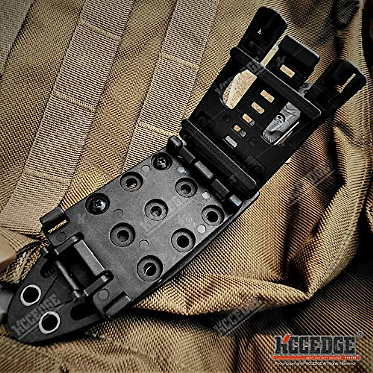 Hunting Knife Tactical Knife Survival Knife 8" Fixed Blade Knife w/ Molle Compatible Pressure Retention Sheath Camping Accessories Survival Kit Survival Gear Tactical Gear 79965 (Desert Tan)