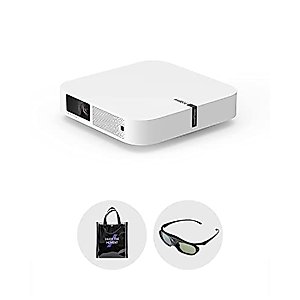 XGIMI Elfin Mini Projector with Carry Case and 3D Glasses, Ultra Compact 1080P Portable Projector 4K Input Supported for Movies & Gaming, Android TV 10.0, 800 ANSI Lumens, HDR 10+