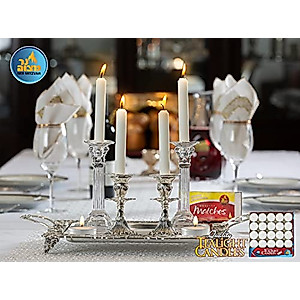 Tea Light Candles - 100 Bulk Pack - White Unscented Travel, Centerpiece, Decorative Candle - 4.5 Hour Burn Time - Pressed Wax - by Ner Mitzvah