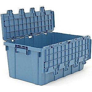 HUBERT Chafer Storage Box Transport Box with Interlocking Lid Blue Polypropylene - 27 1/4"L x 17"W x 12 1/4"H