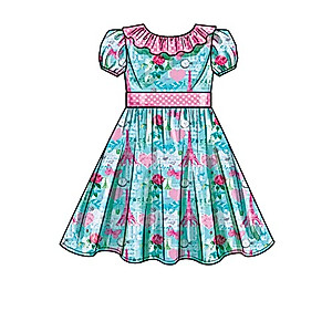 New Look Easy Toddlers' and Children's Dress Sewing Pattern Kit, Code N6726, Sizes 1/2-1-2-3-4-5-6-7-8, Multicolor