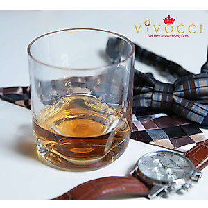 Vivocci Unbreakable Tritan Plastic Rocks 12.5 oz Whiskey & Double Old Fashioned Glasses | Thumb Indent Base | Ideal for Bourbon & Scotch | Perfect For Homes & Bars | Dishwasher Safe Barware | Set of 2