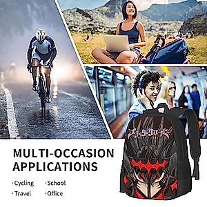 KEWRJFWA Anime Black Clover Backpack Canvas Backpack for Man Women Daily Quick drying Simple Cartoon Bags Office Travel Backpack