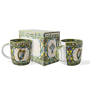 Royal Tara Irish Harp Mug Set of Two with Matching Irish Box, capacity is 370ml/12.5fl oz