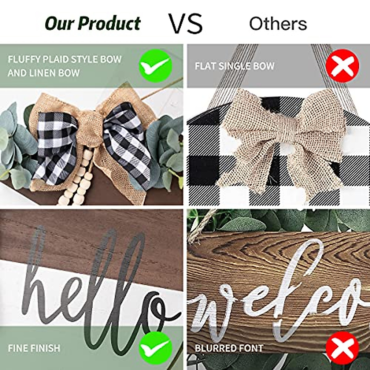 Heart Carpenter Home Decorations Door Sign "HELLO" Porch Sign for Spring Welcome Sign Rustic Farmhouse Wall Decor for Home(Hello)