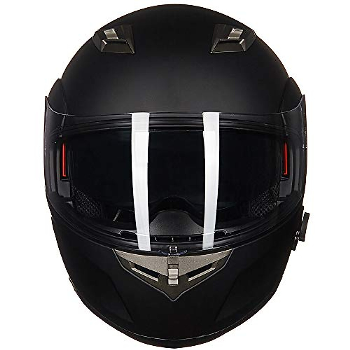 ILM Bluetooth Integrated Modular Flip up Full Face Motorcycle Helmet Sun Shield Mp3 Intercom Model 953 (L, Matte Black)