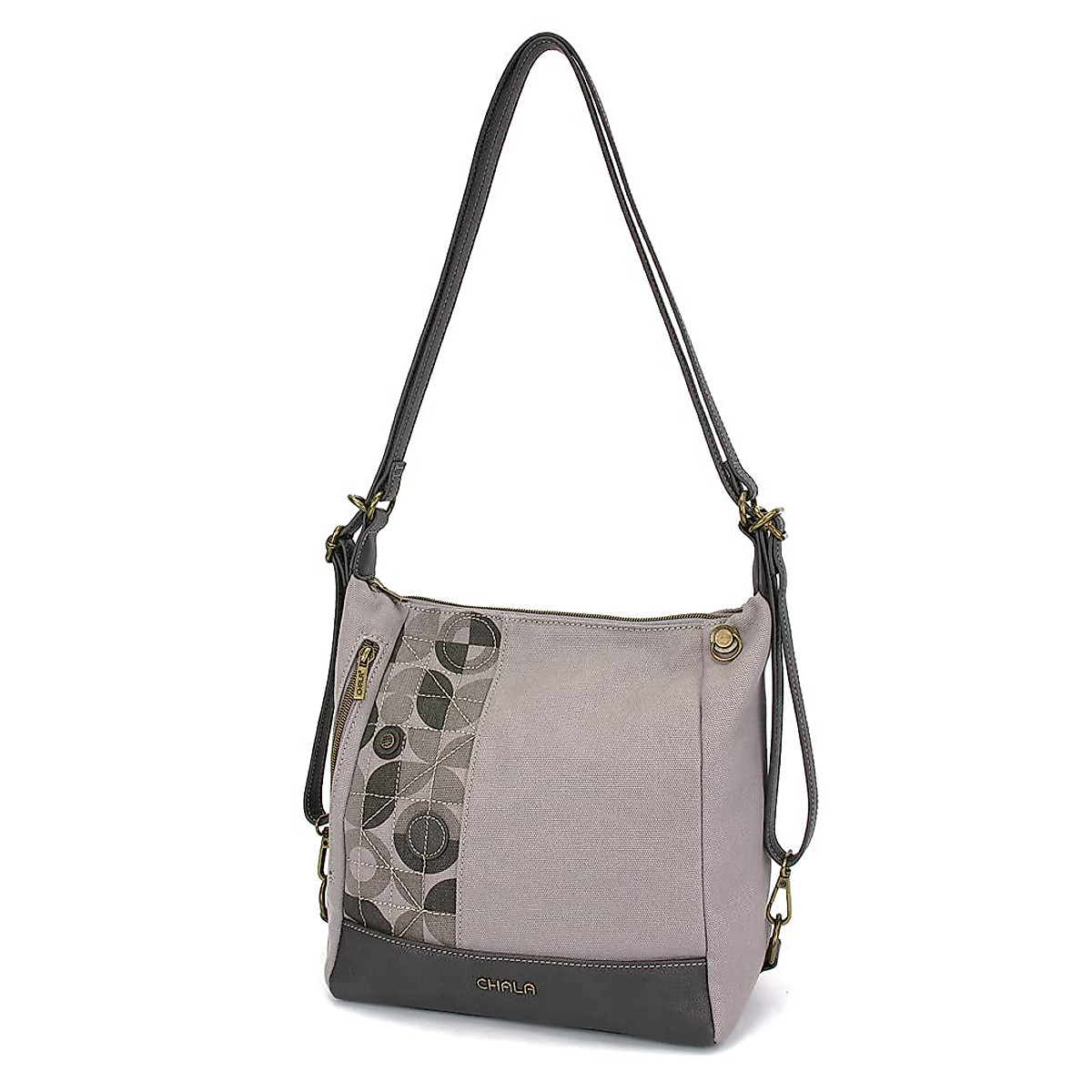Retro Convertible Purse - Charms Paw+LOVE - Gray
