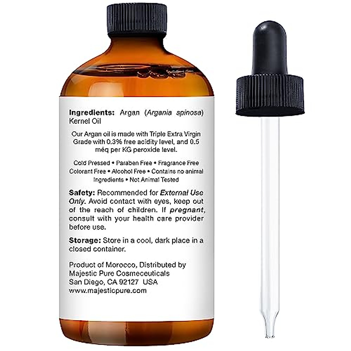 Majestic Pure Moroccan Argan Essential Oil | 100% Pure and Natural Argan Oil | Premium Grade Essential Oils for Hair Care, Home Diffusers, Skin, Aromatherapy, Massage and Humidifiers | 4 Fl Oz