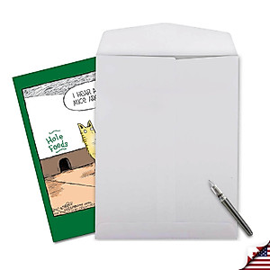 The Best Card Company - Funny Cartoon Stationery Set for Birthdays with Envelope (Letterhead 8.5 x 11 Inch) - Hole Foods J2684BDG