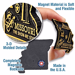 Missouri Small State Magnet by Classic Magnets, 2.2" x 1.9", Collectible Souvenirs Made in The USA