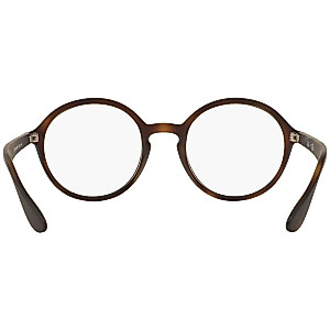 Ray-Ban RX7075 Round Prescription Eyeglass Frames, Rubber Havana/Demo Lens, 49 mm