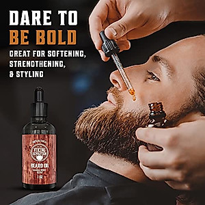 Viking Revolution Beard Oil Conditioner - All Natural Sandalwood Scent with Argan & Jojoba Oils - Softens & Strengthens Beards and Mustaches for Men (Sandalwood, 1 Pack)