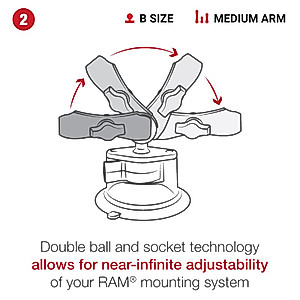 RAM MOUNTS Twist-Lock Suction Cup Mount for Apple MagSafe RAM-B-166-AP-MAGU for Vehicle Windshields