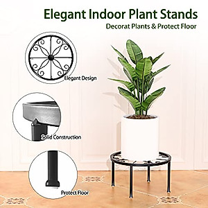 CADANI 5-Pack Decent Metal Plant Stands, Anti-Rust Iron Flower Pot Stand, Heavy Duty Plant Pot Shelf, Decoration Racks for Home Indoor and Outdoor