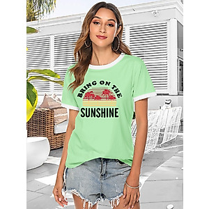 Nlife Bring On The Sunshine Graphic Long Sleeves Tees Blouses for Women Tops Sweaters for Women