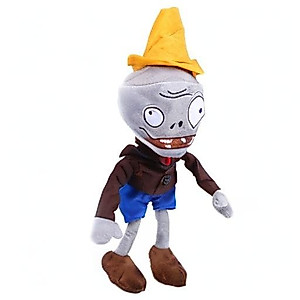JHESAO 12" PVZ Plush Conehead Zombies Brown Coat Toys PVZ 1 2 Stuffed Soft Doll Roadblock Conehead Zombie New