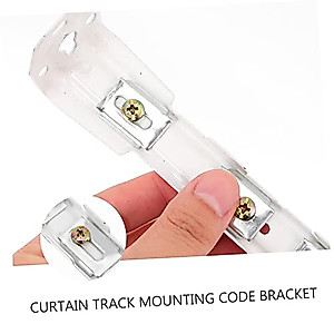 Garneck 12 Pcs Curtain Fixing Accessories Ceiling Track Ceiling Mount Ceiling Track Roller Hooks Curtain Track Mounting Brackets Curtain Rods Holders Metal Shower Curtain Hooks Tool Stand