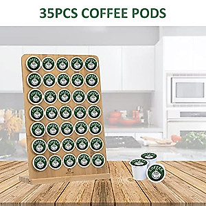 simesove Coffee Pod Holder Bamboo,Coffee K-cups Pods Organizer,Coffee Display Rack 35 Pod Storage,Coffee Pod Storage - K Cups Organizer For Countertop Coffee Pod Holder