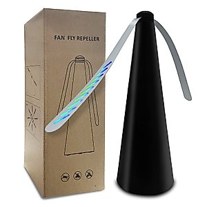 Bug Repellent Fly Deterrent Fan,Bug Repellent for Tables Indoor Outdoor Meal, Portable Table Bug Repellent Keep Flies Away from Your Food Black（1 Pack）