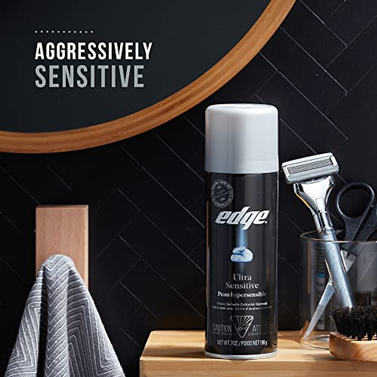 Edge Shave Gel for Men, Ultra Sensitive with Colloidal Oatmeal, (6 Pack) - Shaving Gel For Men That Moisturizes, Protects and Soothes To Help Reduce Skin Irritation