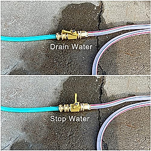 JOEJET Garden Hose Shut Off Valve, Heavy Duty Brass Shut Off Valve for Garden Hose with 2 Rubber Washers, 3/4 Inch, 2 Pack