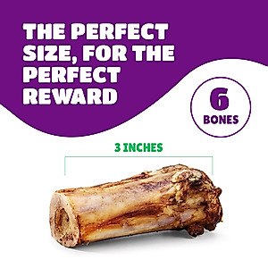 Marrow Bones for Dogs Large, Medium, & Small, All-Natural, USA Made, Healthy Bone Marrow Dog Treats, Filled Beef Bones That Support Dental Health, Dogs Love Our Beef Marrow Bones, 3-Inch, 6 Count.