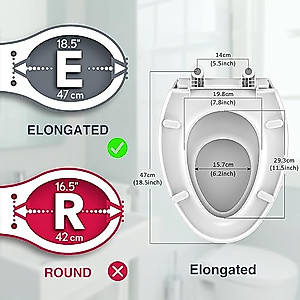 Toilet Seat, SAILTOK Elongated Toilet Seat with Built-In Potty Training Seat, and Never Loosen the Non-Slip Seat, No Slam Toilet Seat, Fit Standard Plastic Elongated Toilet Soft Close, White