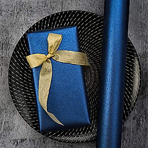 WRAPAHOLIC Wrapping Paper Roll - Mini Roll - 17 Inch x 16.5 Feet - Navy Blue with Metallic Shine for Birthday, Holiday, Wedding, Baby Shower - 17 Inch x 16.5 Feet