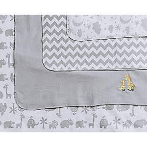 Spasilk Receiving Baby Blanket, 100% Cotton Flannel Blanket, Pack of 4, Gray Giraffe