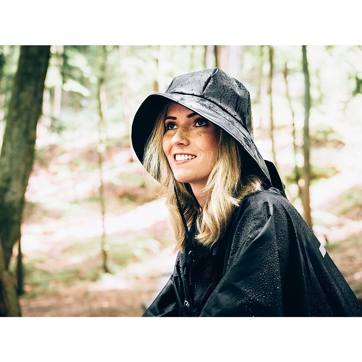 AWHA Souwester, Rain Hat Black/Unisex - Waterproof Cap with Wide Brim and Earflaps