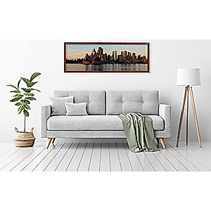 Displays2go 40" x 13.5" Extra-Wide Format Picture Frame, Wood Molding - Dark Brown Finish (PNFA40135W)