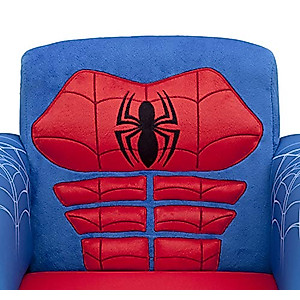 Delta Children Figural Upholstered Chair, Marvel Spider-Man (Blue, Red)