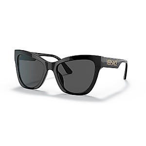 Versace VE 4417U GB1/87 Black Plastic Cat-Eye Sunglasses Grey Lens