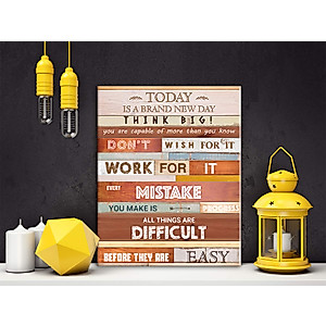 Inspirational Motivational Office Quotes Theme Canvas Wall Art for Office Studios School Dorm Wall Decor, Inspirational Motivational Living Room Bedroom Office Home Decor 11.5'' X 15''