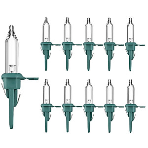 JL Missouri Parts 10 LED Clear 3.4 Volt .068 Watt Mini Bulb Christmas Light Bulbs Tree Light Replacement Indoor Outdoor
