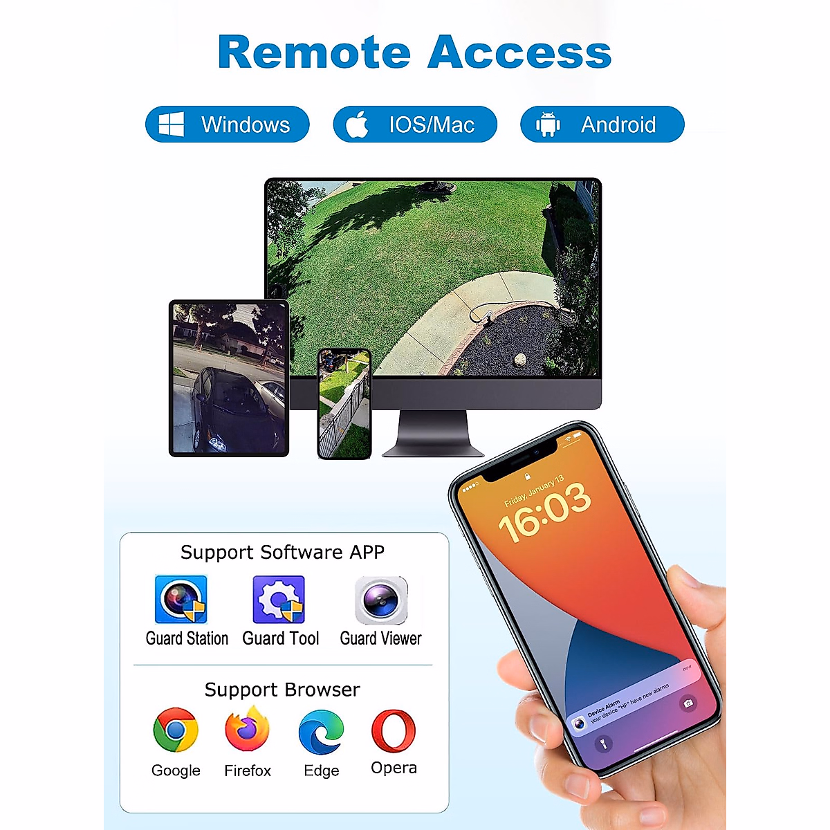 Anpviz 16CH 4K Dome POE IP Security Camera System, 8pcs Wired 8MP Turret Cameras with Human Detection, H.265 16 Channnel NVR with 4TB HDD Pre-Installed, for 24/7 Recording, U Series