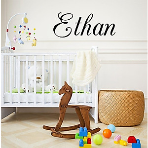 Boys Nursery Personalized Custom Name Vinyl Wall Art Decal Sticker 45" W, Boy Name Decal, Boys Name, Nursery Name, Boys Name Decor Wall Decals, Boy's Bedroom Decor, Plus Free 12" Hello Door Decal