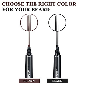 2PCS Beard Pencil Filler for Men - Sweat Proof, Water Resistance, Long Lasting & Natural Finish barber Pencil, Mustache Repair Shape(BROWN)