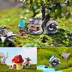 Aulufft 109 Pieces Miniature Fairy Garden Accessories Set, Mini Fairy House Ornament Kit Animals Plant Fence Bridge Figurines Micro Landscape Accessories for DIY Dollhouse Decoration