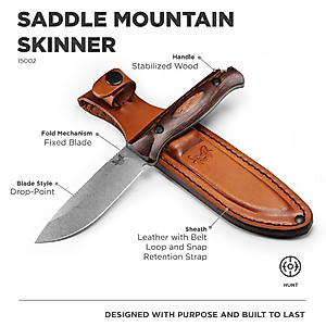 Benchmade - Saddle Mountain 15002 Hunting Knife with Wood Handle (15002)