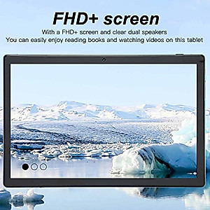 FOLOSAFENAR HD Tablet, US Plug 100‑240V 5000mAh Dual Speakers 8 Core CPU 10.1 Inch Portable Tablet Support Fast Charging 4G Network for Home (Blue)