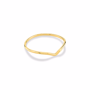 14k Real Gold Chevron Ring for Women | V Shaped Ring in 14k Gold | Dainty Stacking Rings | Women's 14k Gold Jewelry | Gift for All Occasions, Size 9